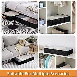 YOUDENOVA Large Under Bed Storage Bags with Lids, Clear Window Underbed Storage Container with Handles and Zippers, Shoe Storage Organizer Under Bed, Couch, Crib