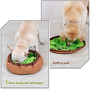 AWOOF Pet Snuffle Mat for Dogs, Interactive Feed Game for Boredom, Encourages Natural Foraging Skills for Cats Dogs Bowl Travel Use, Dog Treat Dispenser Indoor Outdoor Stress Relief