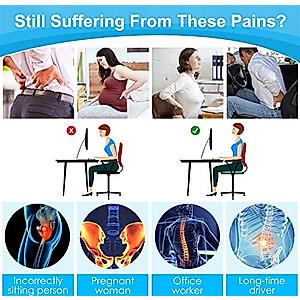Gel Seat Cushion - Enhanced Double Thick Egg Seat Cushion with Non-Slip Cover - Office Chair Car Seat Cushion - Sciatica & Back Pain Relief - Perfect for Office Chair Car Wheelchair Travel