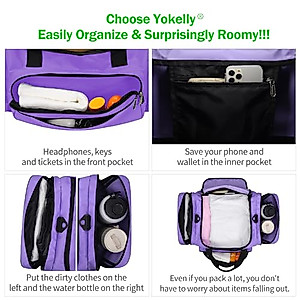 YoKelly Sports Duffel Bag 20 inch for Travel Gym - Purple