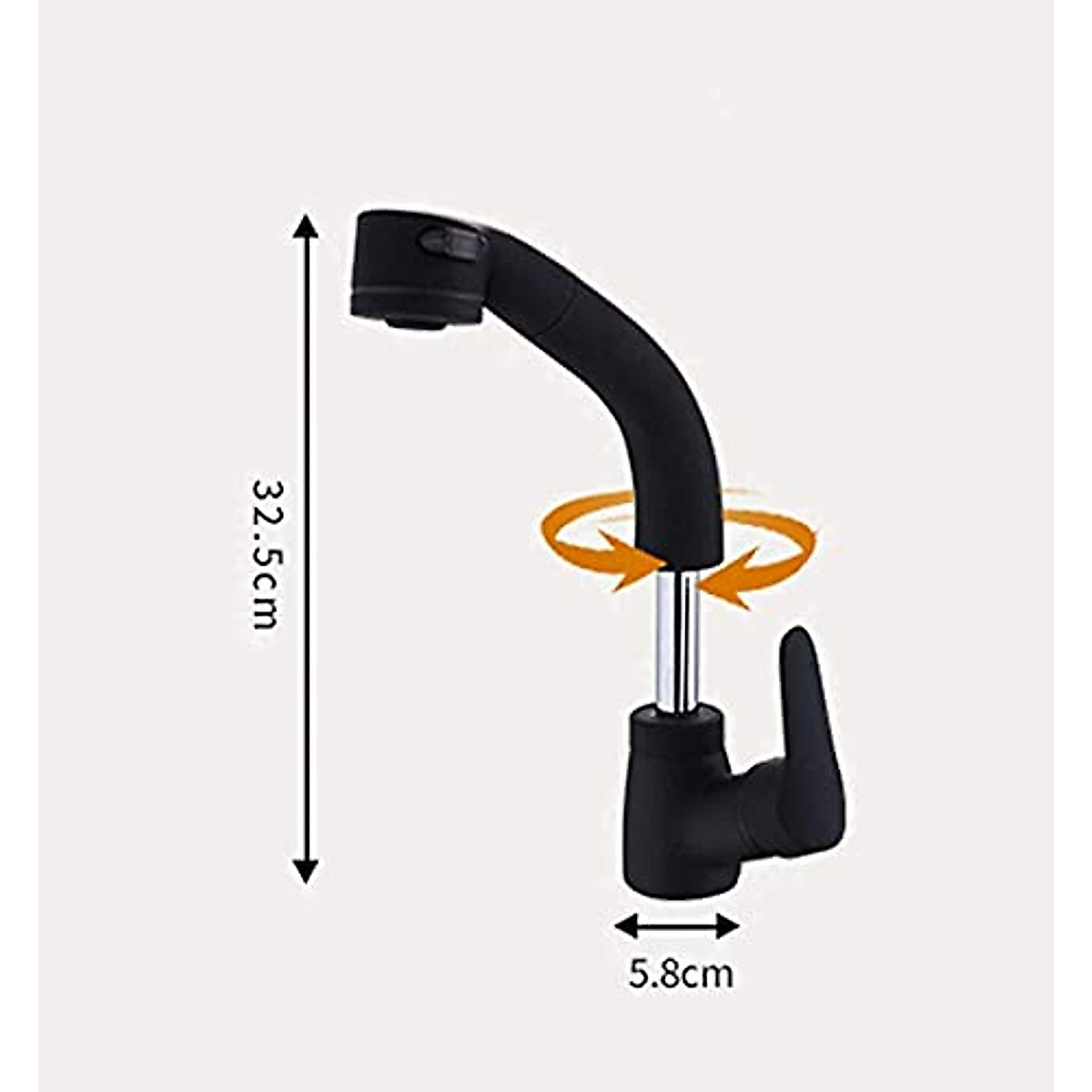 Kitchen Sink Taps Faucet Spiral Spring Kitchen Sink Mixer Tap Low Pressure Basin Mixer Tap with Dish Rinser Matte Black Chrome