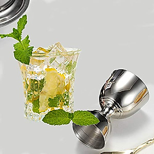 Jigger, Stainless Steel Jigger 2 oz 1 oz, Premium Vintage Double Jigger for Bartending, Cocktail Jigger Mirror Polish Finished for any Home Bar or Professional Craft Bar Setup