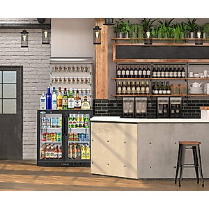 KoolMore BC-2DSW-BK Refrigerator, Double Door, Black