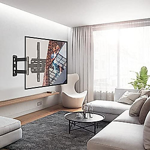 MOUNTUP TV Wall Mount, Single Stud TV Mount Swivel Tilt Full Motion for Most 26-55 Inch Flat Screen/Curved TVs, Universal Articulating Wall Mount TV Bracket with Max VESA 400x400mm, Holds up to 60lbs