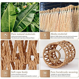 2 Pack Rattan Lamp Shade, Retro Small Wicker Lamp Shade Replacement, 6in Height, 4.9in Diameter, Woven Lampshade for Floor Lamps, Pendant Light, Chandelier, Desk lamp, Wall Sconces Light Fixture