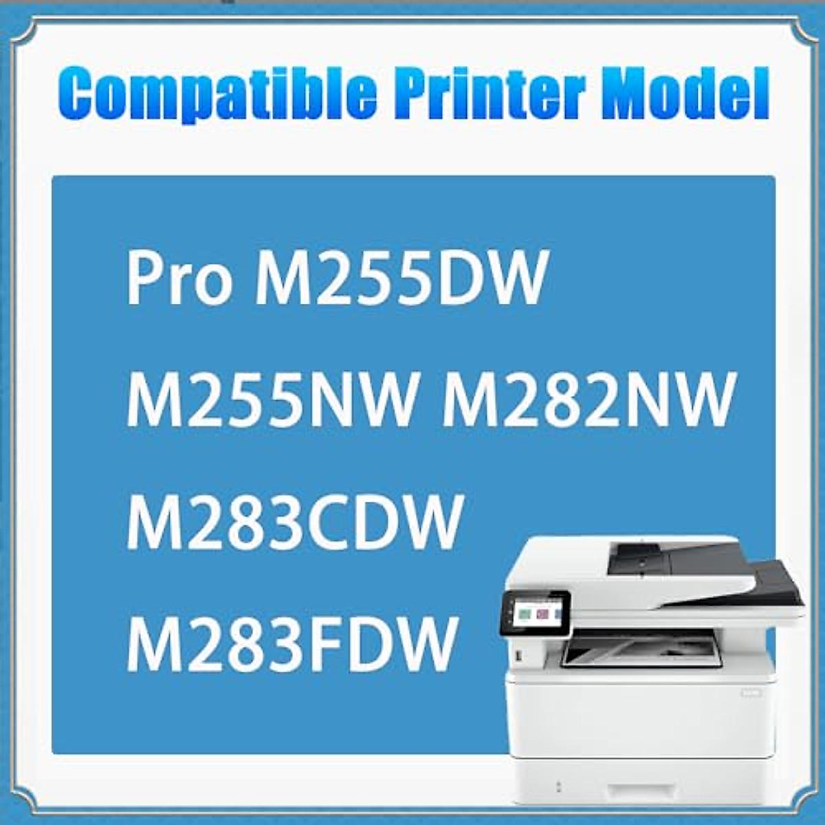 206A Compatible Toner Cartridge Replacement for HP W2110A W2111A W2113A W2112A,Work with Pro M255DW M255NW M282NW M283CDW M283FDW Printer 1 Set