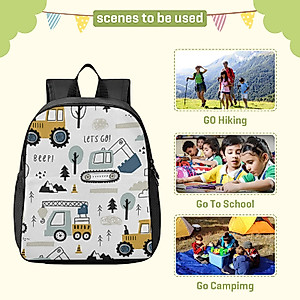 senya Toddlers Backpack Childish Truck Car Bookbag for Kid Aged 3-6 Preschool Kindergarten