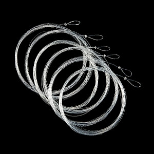 Piscifun Fly Fishing Leader with Pre-Tied Loop, Tapered Fly Line Leader, Nylon, Clear, 9ft, 6 Pack, 5X