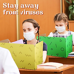 Eersida School Privacy Boards Cardboard Desk Dividers for Students Classroom Privacy Folders Study Carrels, Keep Eyes from Wandering During Tests, Reduce Distractions, 6 Colors (24)