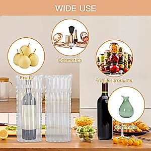 Yimerlen 10 Packs Wine Bottle Travel Protector Bags, Inflatable Air Column Bubble Bag for Wine, Glass bottle protection in Transportation 15.8 x 9.5 In（with Reusable Pump）