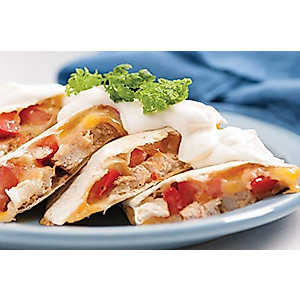 Taco Tuesday 10-Inch 6-Wedge Electric Deluxe Quesadilla Maker with Stuffing Latch, 10 inch, Red