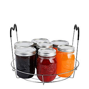 Cedilis 4 Pieces Canning Kit, 1PC Canning Rack+ 1PC Canning Jar Lifter Tong+ 2PC Canning Funnels, Stainless Steel Canning Supplies Canning Rack and Canning Tong for Mason Jars