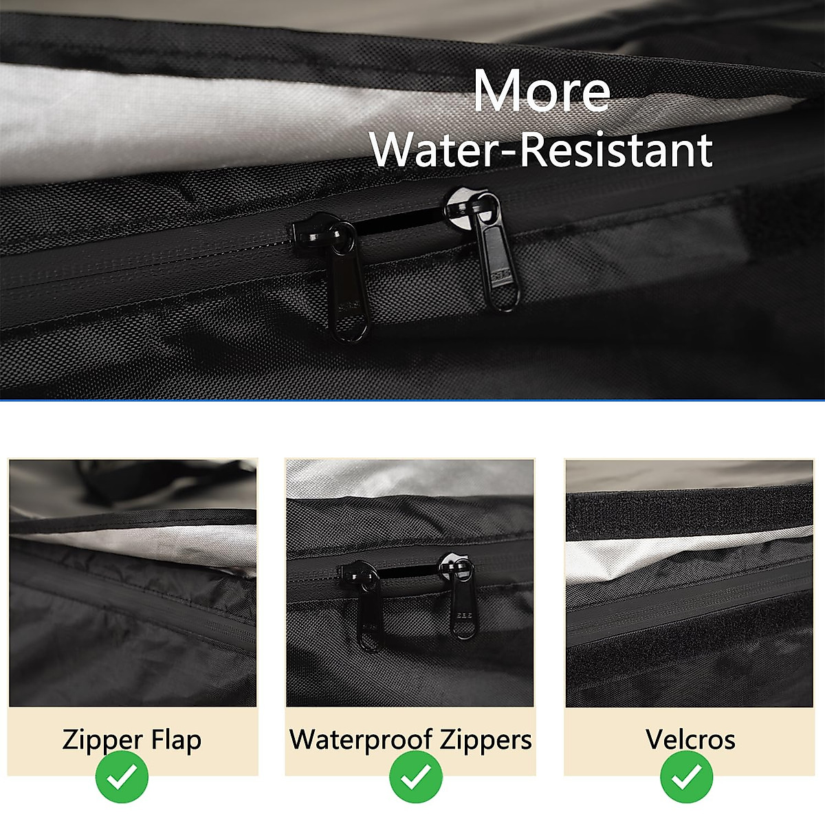 RUMIDOPH Waterproof Outdoor Cushion Storage Bag with Pad Handles Extra Large Zippered Patio Storage Bags for Furniture Cushions, Christmas Tree Carrying Bag, 65 x20 x25IN, Black