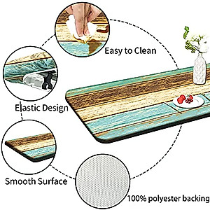 Iuvolux Wood Grain Fitted Tablecloth, Wooden Rustic Background Print Elastic Edge Fitted Table Cloth, Rectangle Table Cover for Outdoor Picnic Camping Parties, Fitted Table Covers for 6 Foot Tables