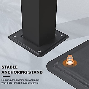 PURPLE LEAF Outdoor Retractable Pergola with Sun Shade Canopy 10' x 13' Patio Aluminum Pergola Shelter for Backyard Deck Garden Modern Metal Grill Gazebo, Gray