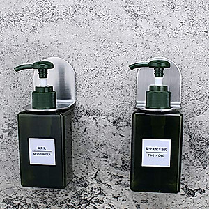 Stainless Steel Wall Mount Soap Shower Gel Dispenser Bottle Holder Hook Hanging Kitchen Shelf Organizer Rack