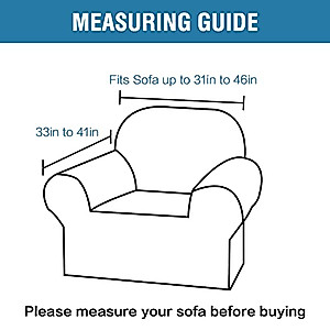 H.VERSAILTEX Chair Cover 1-Piece Stretch Couch Covers for 1 Cushion Couch Sofa Cover Spandex Non Slip Soft Form Fit Furniture Protector with Elastic Bottom (Chair, Navy)