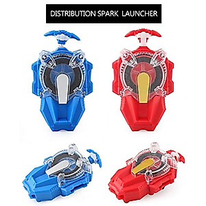 NeschToy Bey Battle Burst Sparking Launchers Left and Right Spin Exclusive Combo Set 2 in 1 Blue