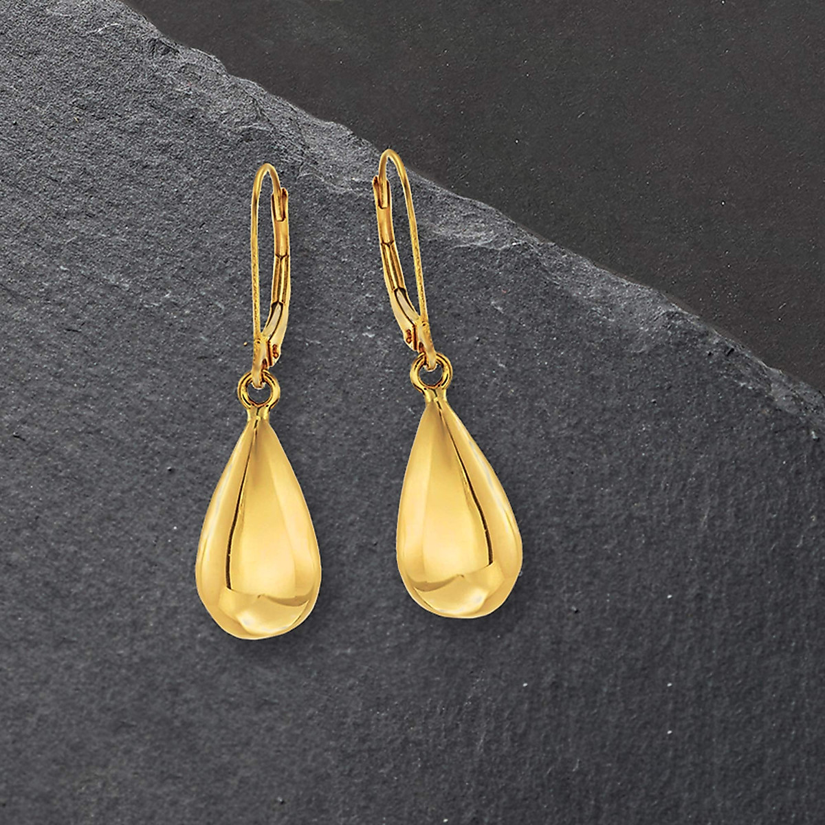 Ross-Simons Italian 18kt Yellow Gold Teardrop Earrings