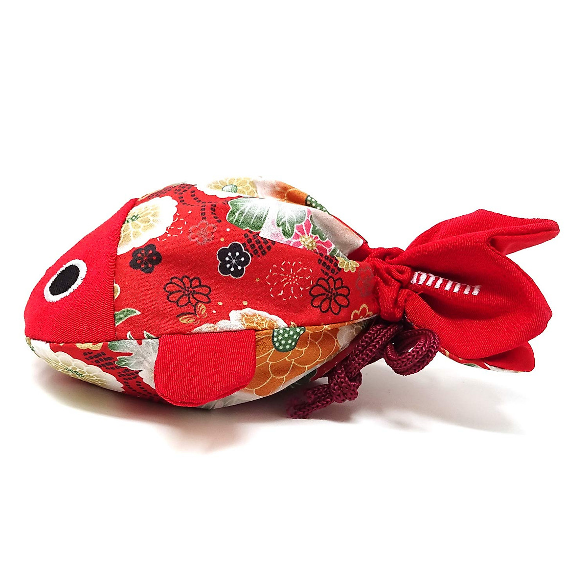 Honbay Cute Japanese Style Goldfish Drawstring Bag Gift Bag Cosmetic Bag Jewelry Pouch Coin Purse, 22x15cm/8.7x5.9inch (Red)
