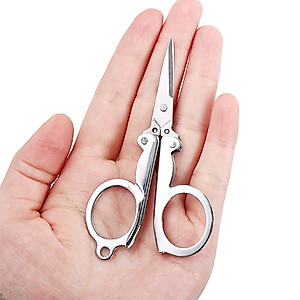 1Pcs Stainless Steel Folding Scissors Portable Mini Pocket Travel Scissors Embroidery Scissors Office School Supplies For Student(S)