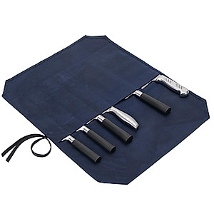 Knife Roll, Chef’s Knife Roll Case, Waxed Canvas Cutlery Knives Holders Protectors, Home Kitchen Cooking Tools and Utensils Wrap Bag Wallet,Multi-Purpose Brush Roll Bag, Travel Tool Roll Pouch