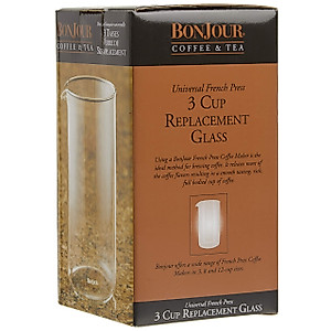 BonJour Coffee Glass French Press Universal Carafe Replacement, 12.7 Ounce, Clear