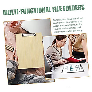 MAGICLULU 2pcs Folder Board Paper Folders Metal Clipboards Pencils File Folder A4 File Clip Folder Hard Plastic Clipboard Exam Paper Clips Wooden Writing Board Writing Base Plate