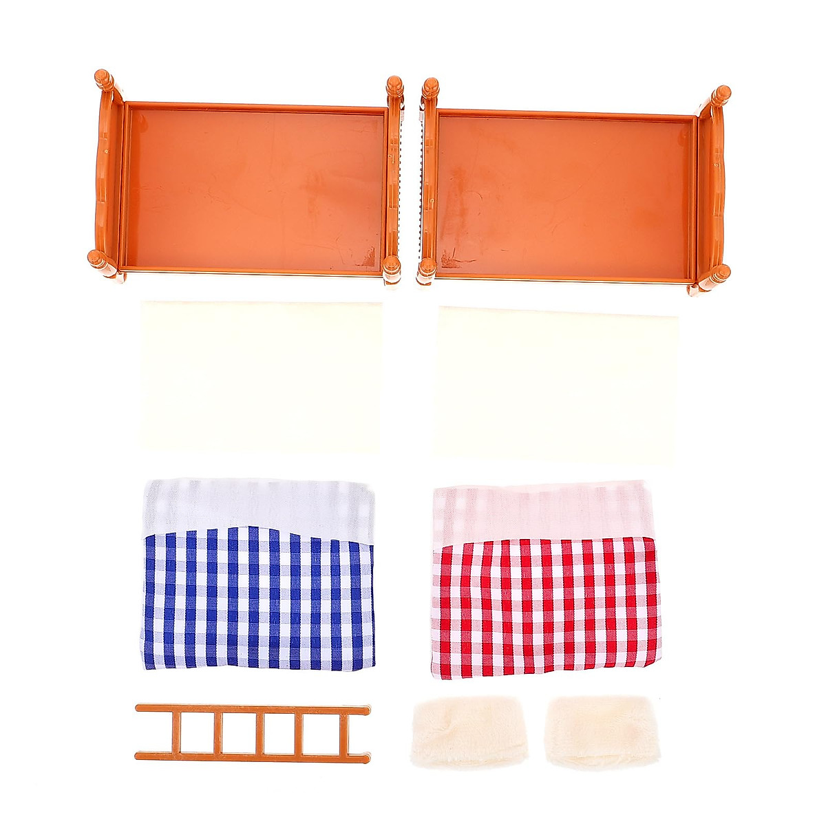 Veemoon Doll House Furniture Dollhouse Decoration Accessories Dollhouse Mini Double beds Dollhouse Miniature Furniture Miniatures Bunk Bed