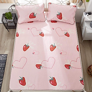 Cooling Mattress Topper, Matress Topper, 2Pcs Cartoon Summer Cooling Sleeping Mat Extra Thick Mattress Pad Cover Mattress Topper Cover Mattress Protector Air Condition Pillow Case