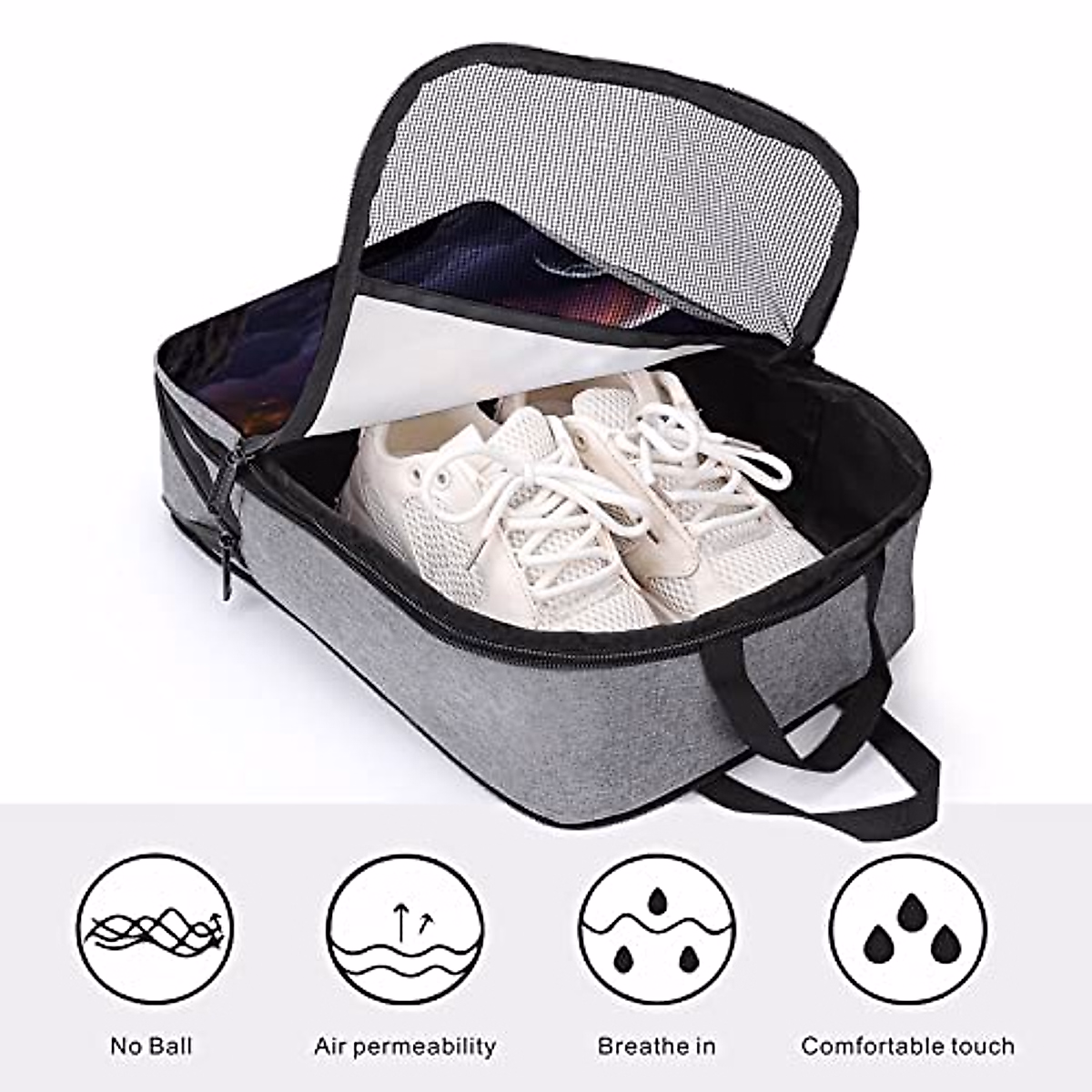 Frcavbin Galaxy Nebula Outer Space Travel Shoe Bag Shoes Carrier with Handle and Zipper Foldable Shoe Puches Organizer for Home storage School starts
