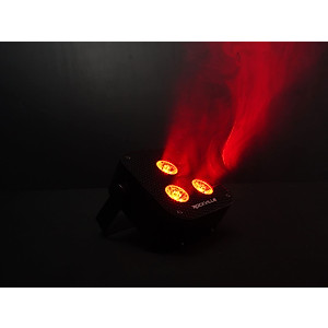 3 Rockville MINI RF3 Black RGBWA+UV DJ/Party LED Wash Lights+4-Ch. RF Par Remote