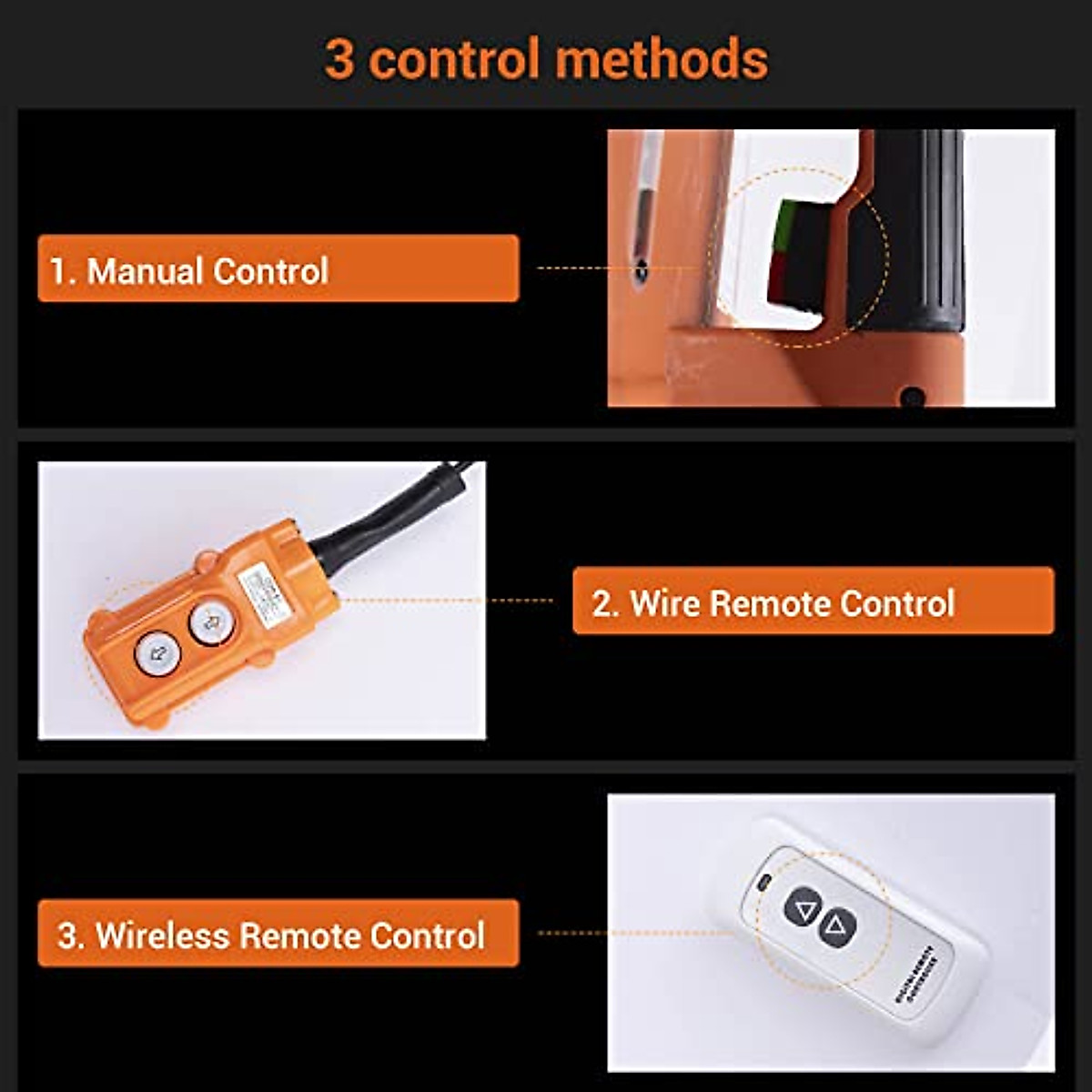 KELELM 3 in 1 Electric Hoist Winch, 1100lbs Portable Power Electric Winch, 1.5KW Winch Crane with Wire and Wireless Remote Control, Overload Protection 25ft Lifting Height for Towing 110V