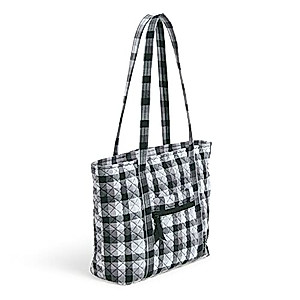 Vera Bradley Women's Cotton Small Vera Tote Bag, Kingbird Plaid, One Size