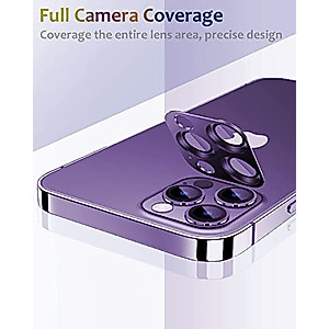 Tamoria Metal Camera Lens Protector Compatible for iPhone 14 Pro Max Tempered Glass Camera Cover Support LIDAR Scanner, Anti-Explosion for iPhone 14 Pro 6.1"/ iPhone 14 Pro Max Purple
