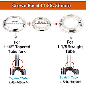 JESSICA 34/44/44-55/44-56mm 1-1/8 Threadless Double Sealed MTB Bearings Lightweight Headset, fit Mountain Bike Road Bicycle Straight Tapered Tube Frame Fork Star Nut Top Cap