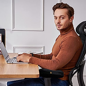 Comfort Memory Foam Armrest Pads for Office Chair Gaming Chair Arm Rest Covers for Elbows Ergonomic Armrest Pillow Pads for Desk Chair (Black, Set of 2)