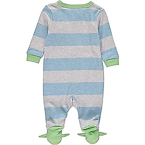 Star Wars Baby Boys Mandalorian Footie Pajamas Romper Featuring Baby Yoda - Baby Pajamas - Baby Sleeper (Blue/Grey/Green, 3-6M)