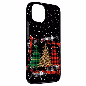 iPhone 13 Christmas Trees with Plaid & Snowflakes Winter Xmas Case