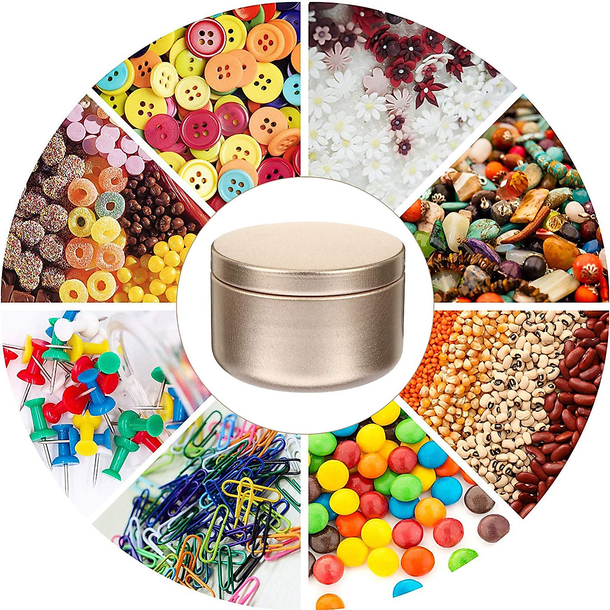 12pcs Metal Candle Tins Scented Candle Tin Sealing Tea Canister Storage Jar Candy Storage Container Iron Candle Jar DIY Candle Tins Golden 1