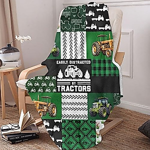 Tractor Blanket-Tractor Blanket for Boys, Girls Tractor Gift for Tractor Lovers-Cozy Soft Flannel Lightweight and Warm Used for Room Bed Camping 40"x50" for Kids Children