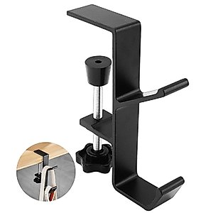 LODFOD Bag Holder Hook for Desk, Desk Purse Hook for Table, Portable Adjustable Universal Fit Clamp-On Handbag Backpack Hanger, Under Desk Design Headphones Holder Heavy Duty Purse Hook Hanger