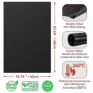 Oven Liners for Bottom of Oven, 2 Pack Resuable Large Thick Heavy Duty Teflon Oven Mat Set, Non Stick Oven Mats for Bottom of Electric Oven Gas Oven Toaster Oven Microwave Stove Grill, Easy to Clean