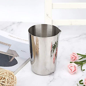 Cocktail Mixing Cups, Stainless Steel Bar Mixing Cups Glass 500ML Wine Stirring Mixing Cup Bartender Tools for Making Cocktails at Home Party Bar (Silver)