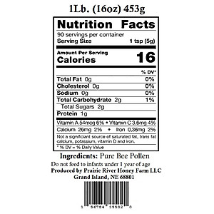 Fresh Bee Pollen Raw Nebraska Bee Pollen 1lb Jar