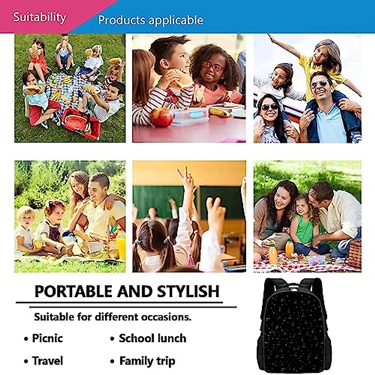 Boys and Girls Cartoon Anime Double Layer Schoolbag School Large Capacity Double Layer Backpack 1