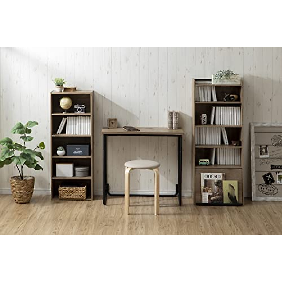 IRIS USA Modern Computer Office Desk Table with Matte Black Steel Frame, Wood