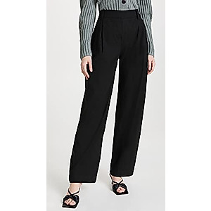 Vince Women's Pleat Front Pull On Pant, Black, 2X