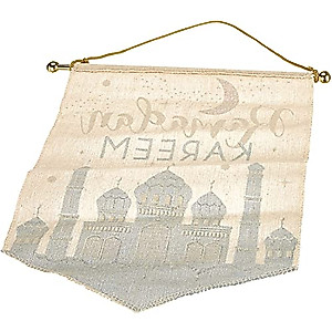 Ramadan Kareem Hanging Canvas Sign, 15" x 11", Multicolor, 1 Pc