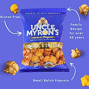Uncle Myron's Popcorn Mix, 11.0oz, Cheese and Caramel Gourmet Popcorn, Gluten Free, Sweet and Salty Snack, Cheese and Caramel Popcorn Mix, Popcorn Mix